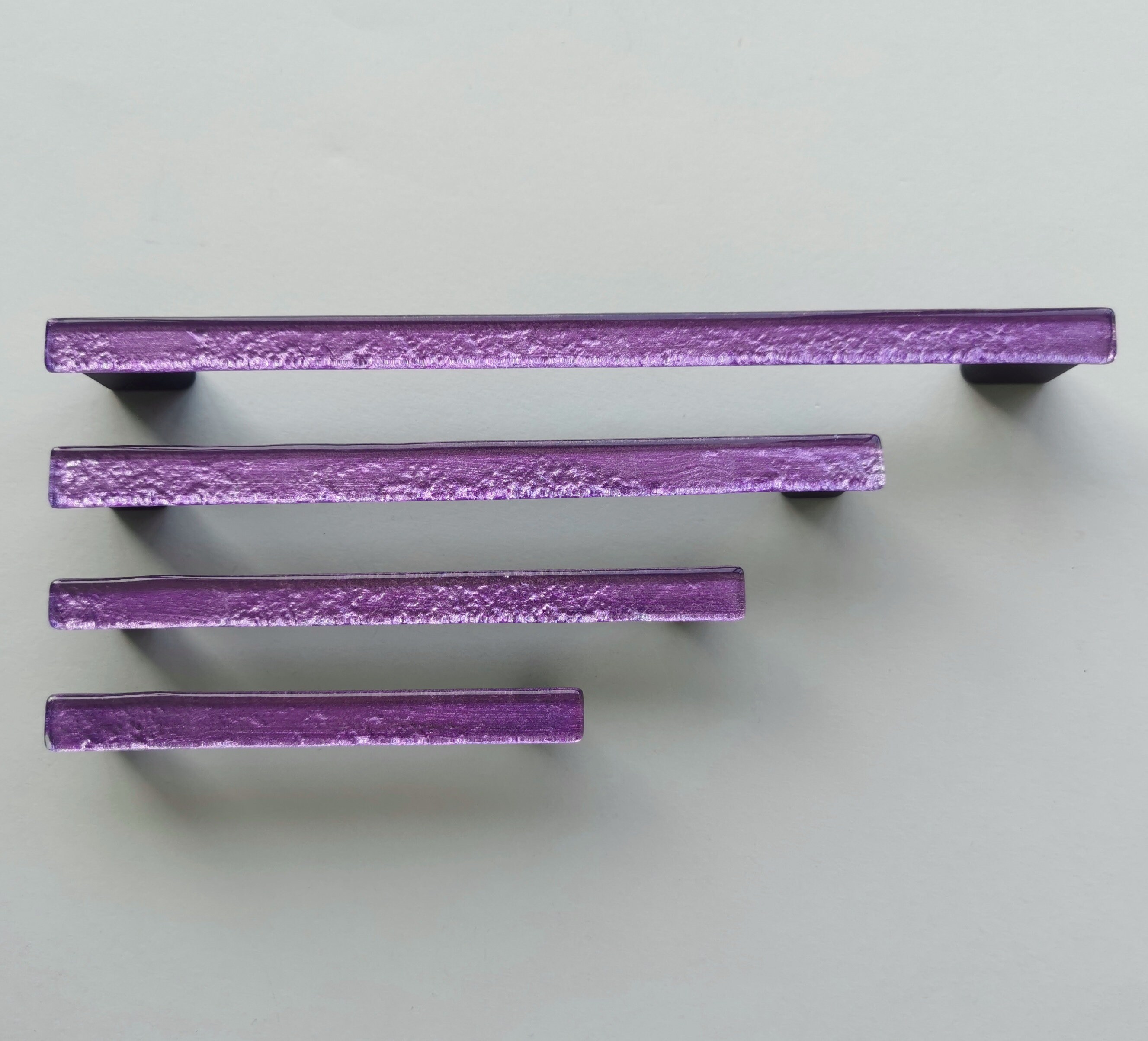 Bright Purple Glass Pull. Artistic Sparkle Purple Furniture Glass Pull ...