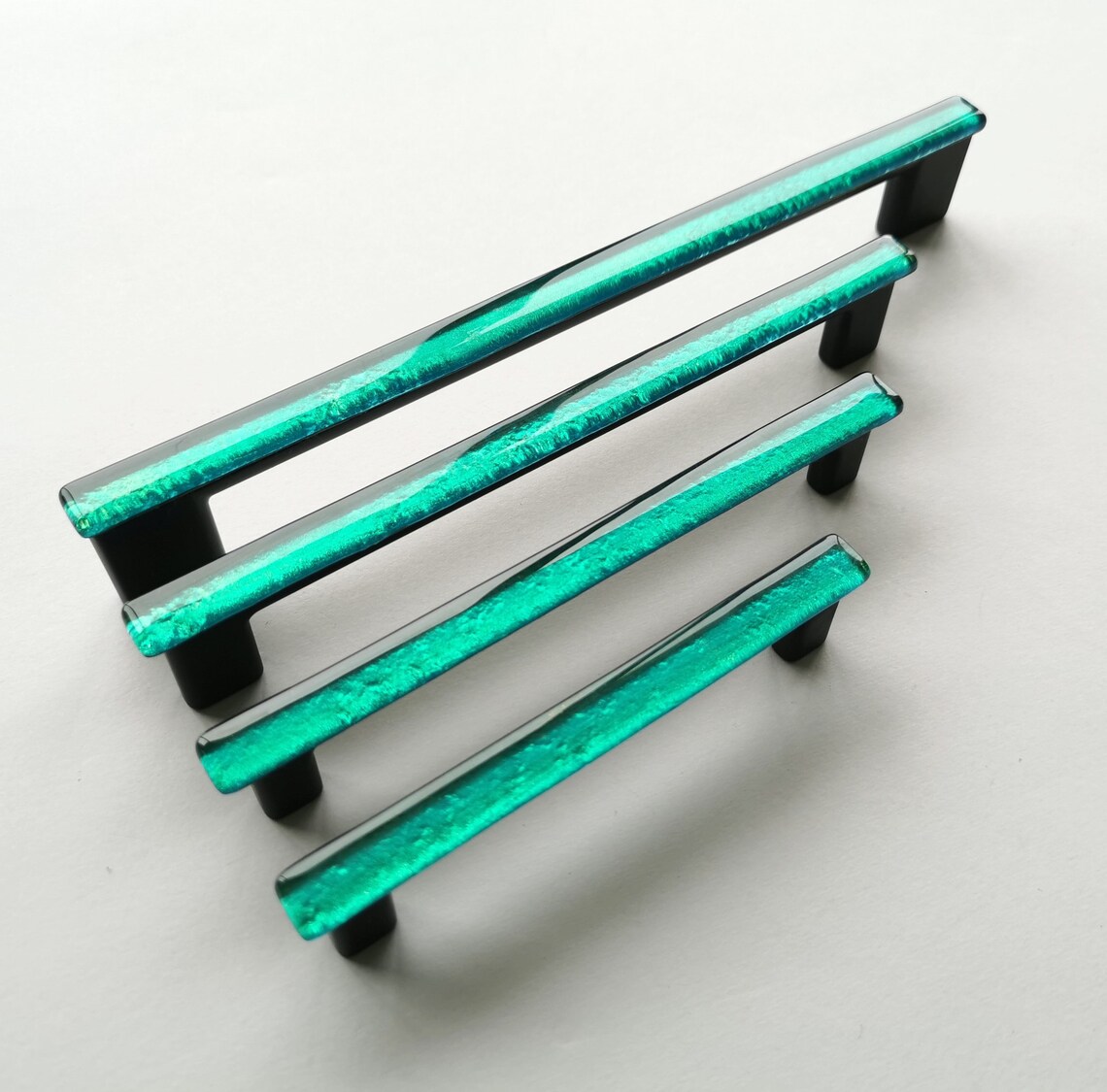 Jade Green Glass Pull. Artistic Bright Green Furniture Glass - Etsy