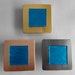 Lagoon Blue Glass Light Switch With Metal Frame. Modern Blue Glass ...