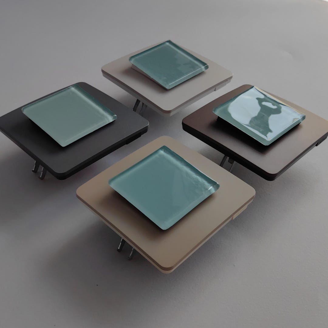 Chinchilla Grey Glass Light Switch With Acrylic Frame. Modern Vanilla ...