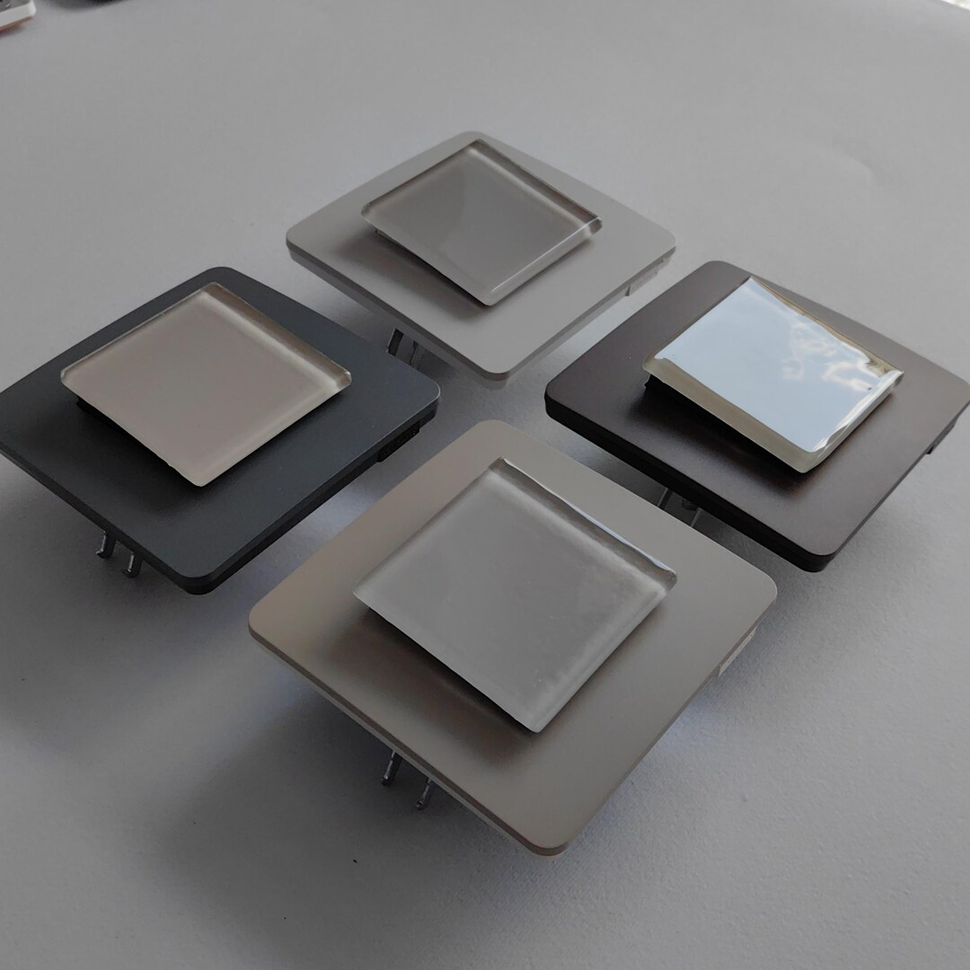 Vanilla Latte Glass Light Switch With Acrylic Frame. Modern Vanilla ...
