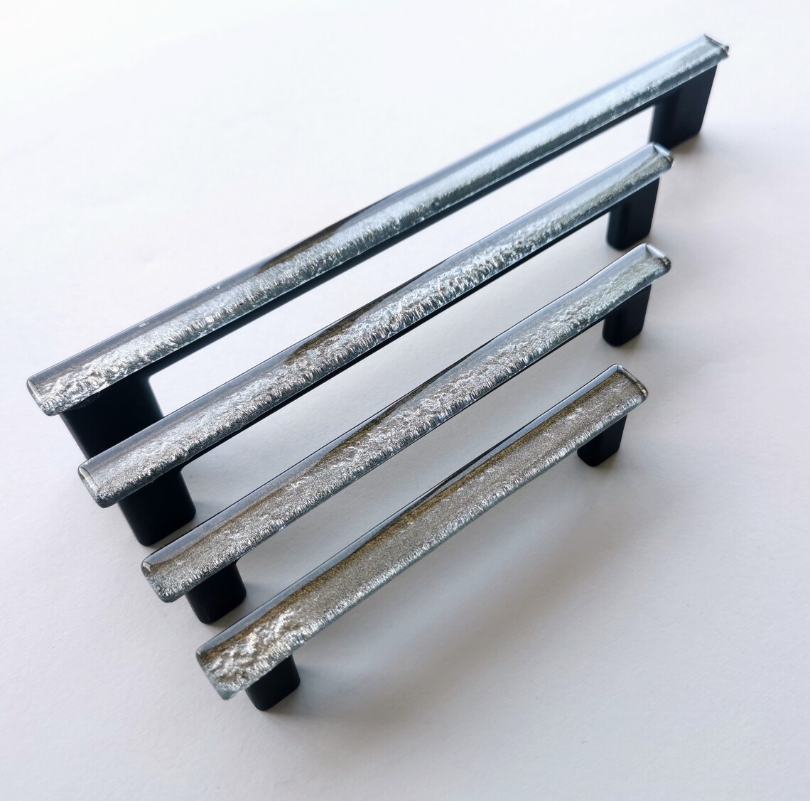 Pewter Fused Glass Pull. Artistic Pewter Furniture Glass Pull. - Etsy