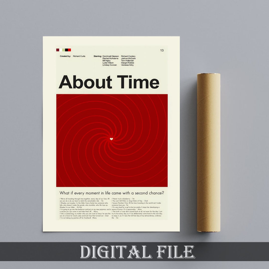 Mid Century Modern About Time Poster Digital Print, Custom Minimalist ...