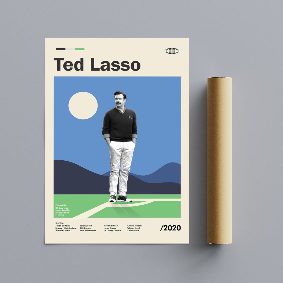 Mid Century Modern Ted Lasso Poster Digital Print, Custom Minimalist ...