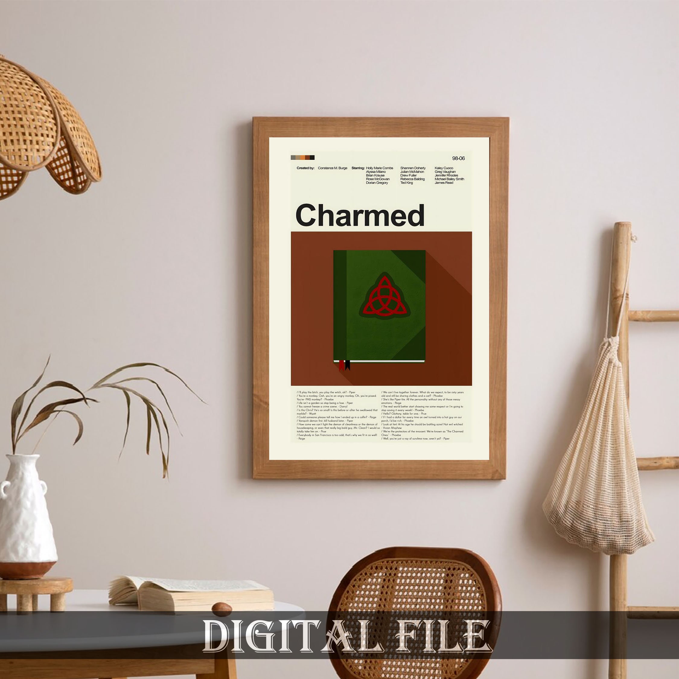 Mid Century Modern Charmed Poster Digital Print, Custom Minimalist ...