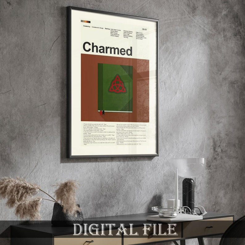 Mid Century Modern Charmed Poster Digital Print, Custom Minimalist ...