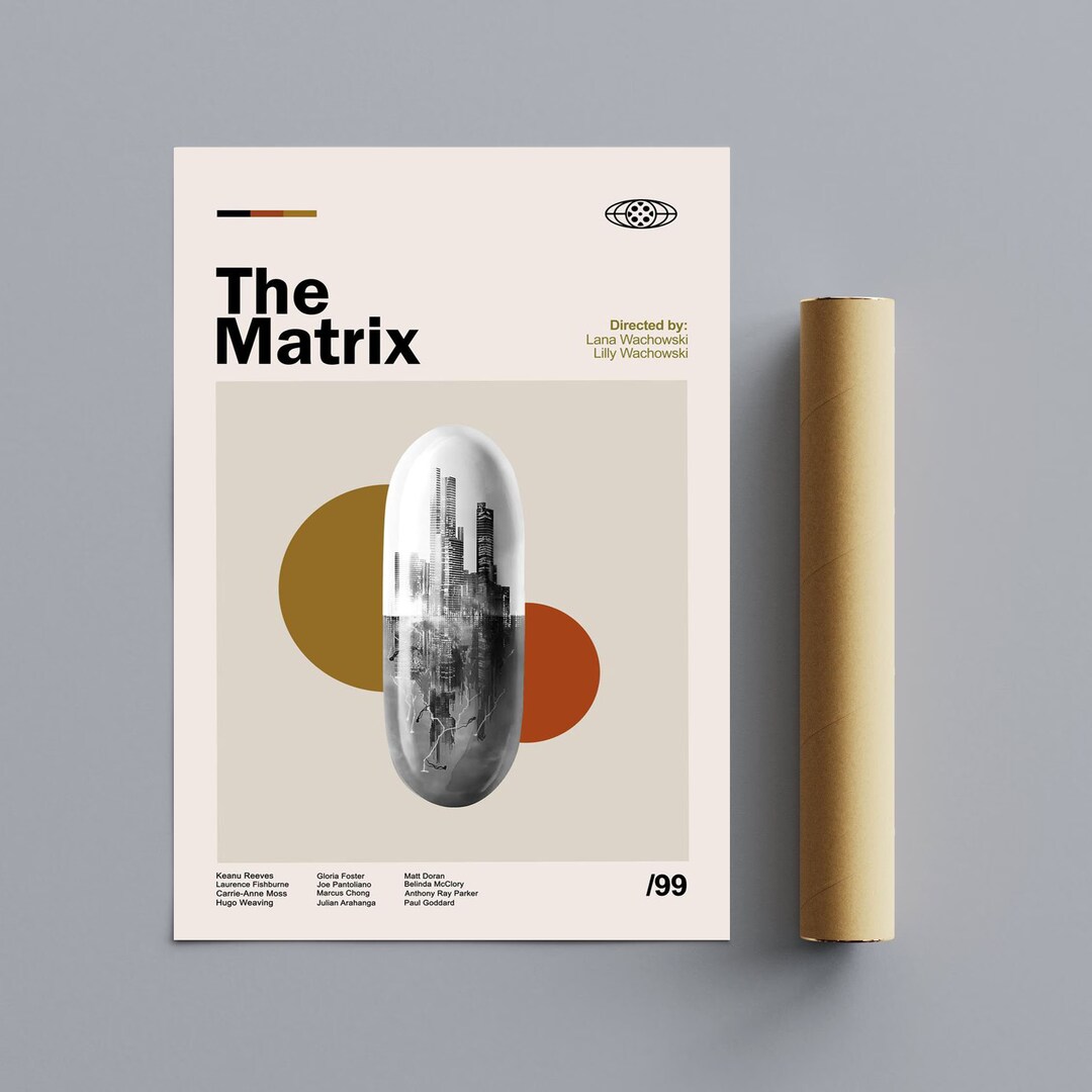 Mid Century Modern the Matrix Poster Digital Print, Custom Minimalist ...