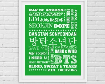 BTS Word Cloud - Etsy