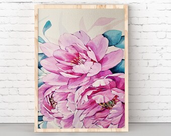 Peony art | Etsy
