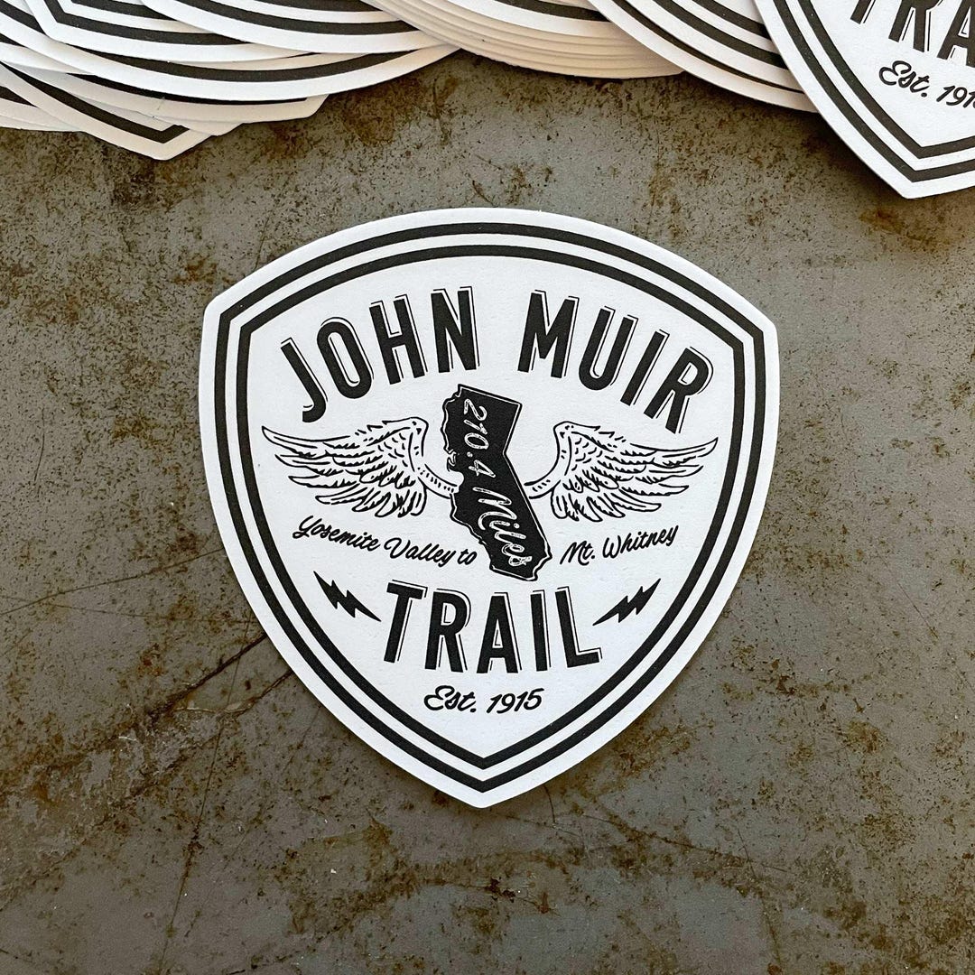 John Muir Trail Hiking Sticker - National Park Decal for Water Bottles ...