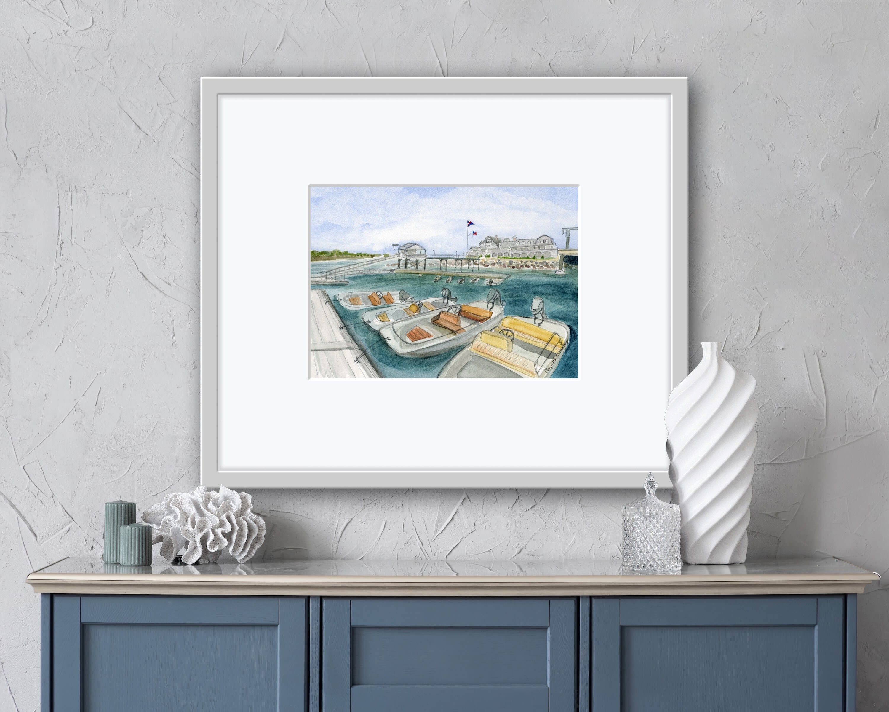 Docks in Front of Corinthian Yacht Club - Marblehead MA Giclee Print on ...