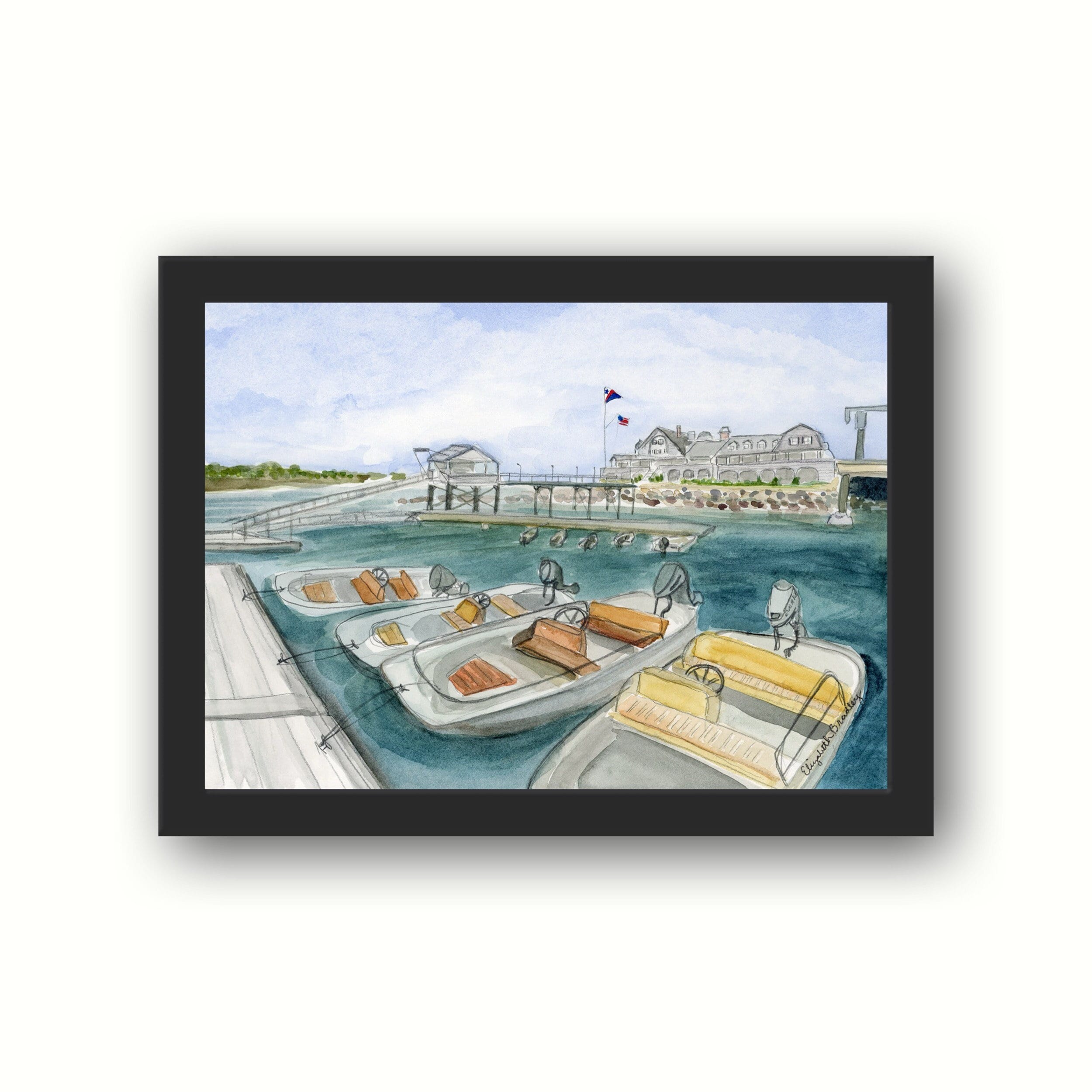 Docks in Front of Corinthian Yacht Club - Marblehead MA Giclee Print on ...
