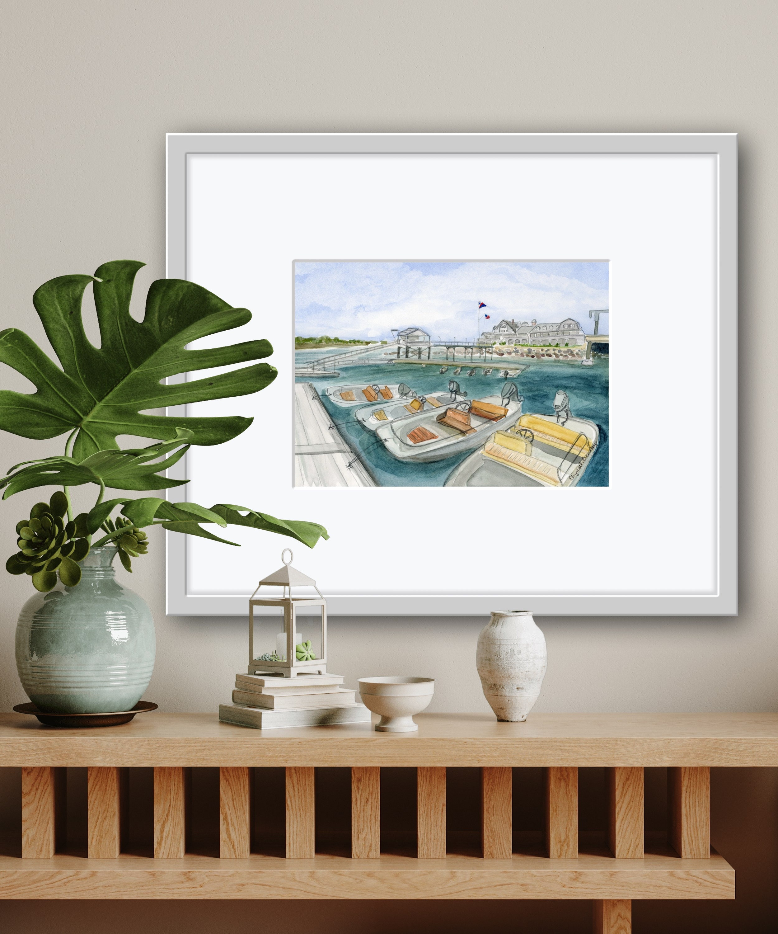 Docks in Front of Corinthian Yacht Club - Marblehead MA Giclee Print on ...