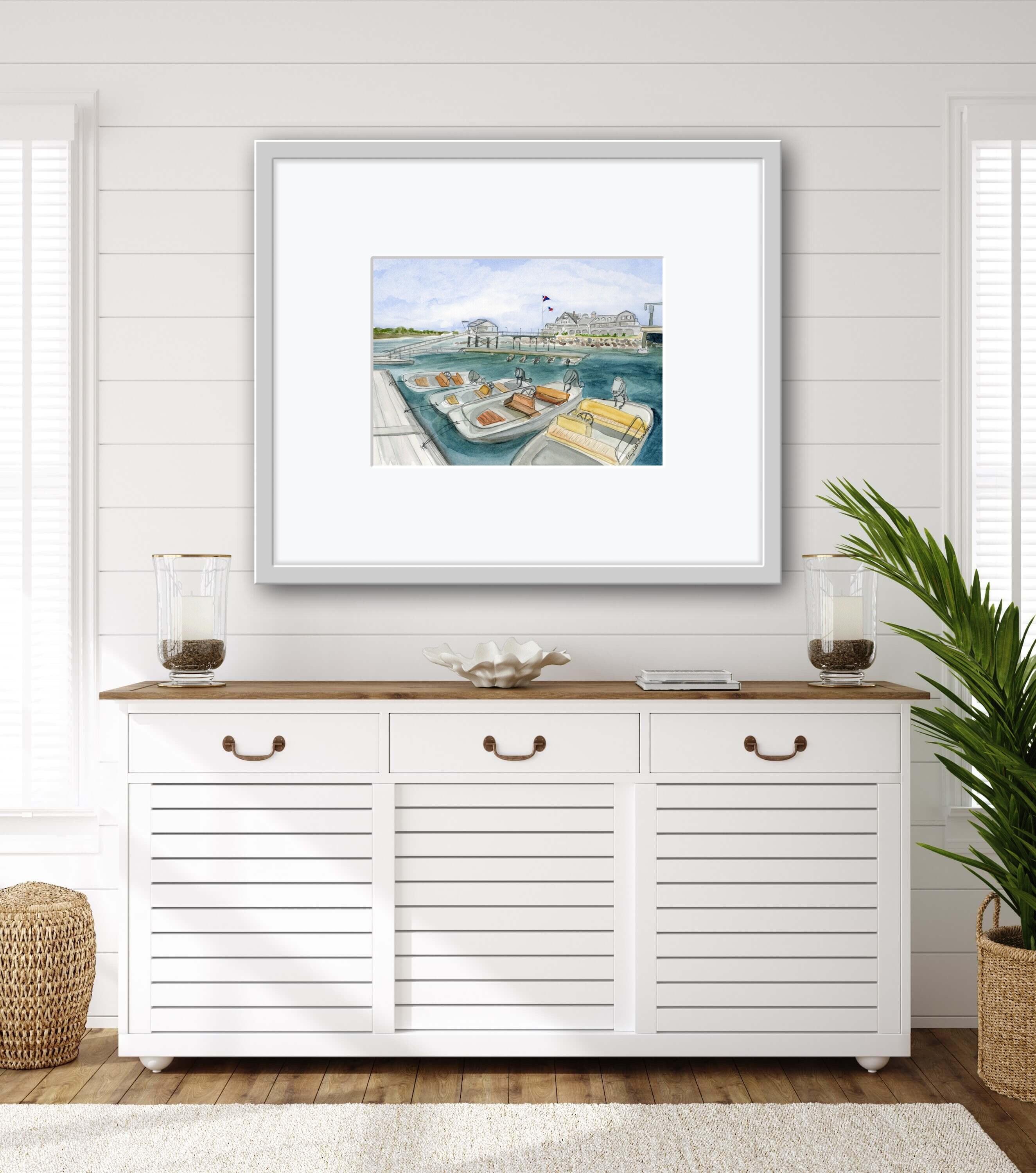 Docks in Front of Corinthian Yacht Club - Marblehead MA Giclee Print on ...