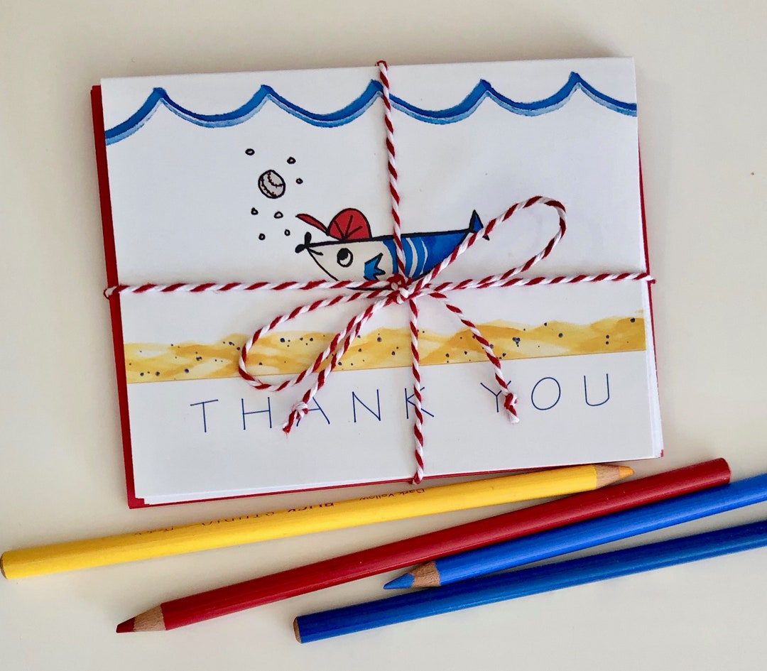Baseball Fish Thank You Card - Etsy