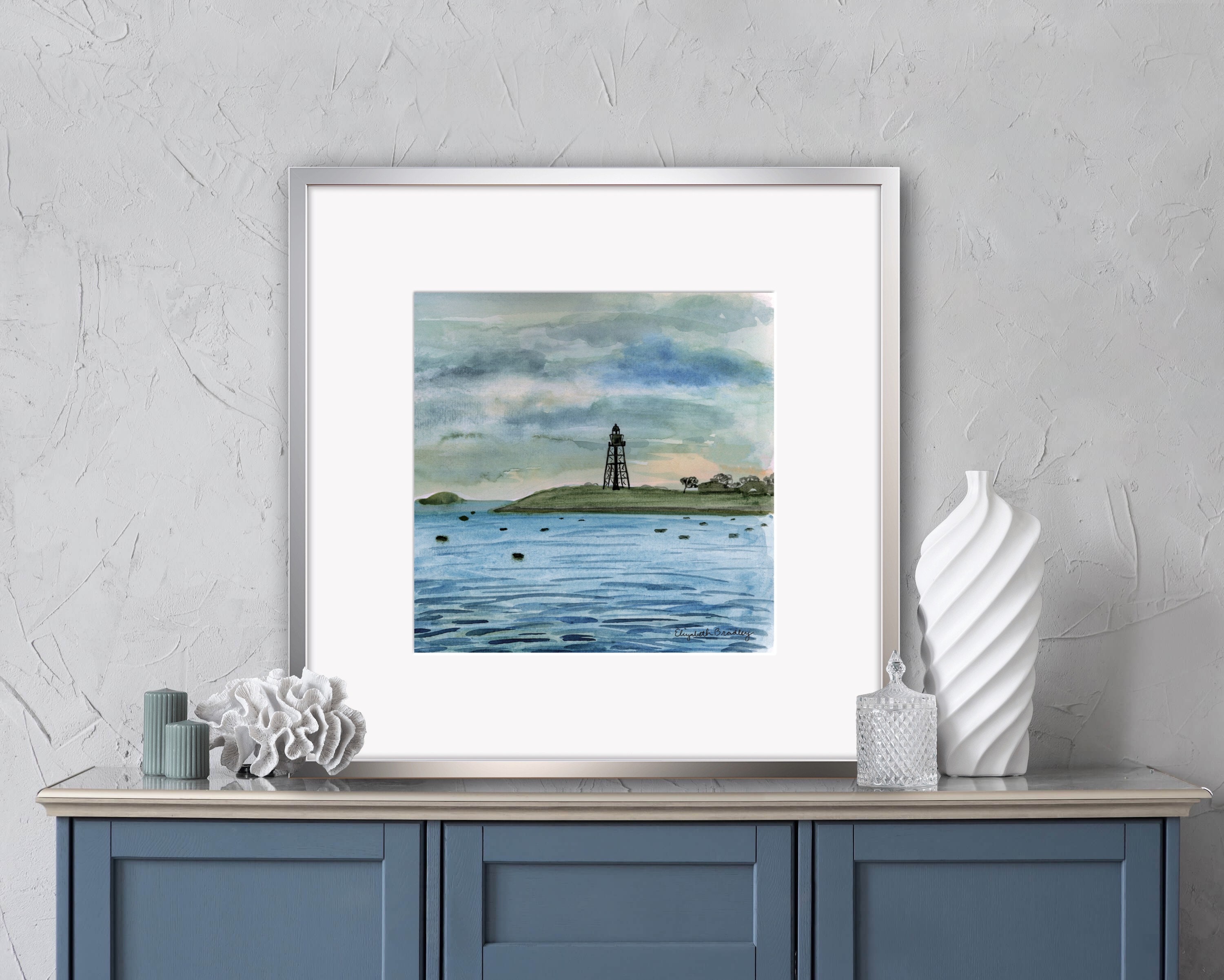 Marblehead Lighthouse at Dusk- Giclee Print on Watercolor Paper - Etsy