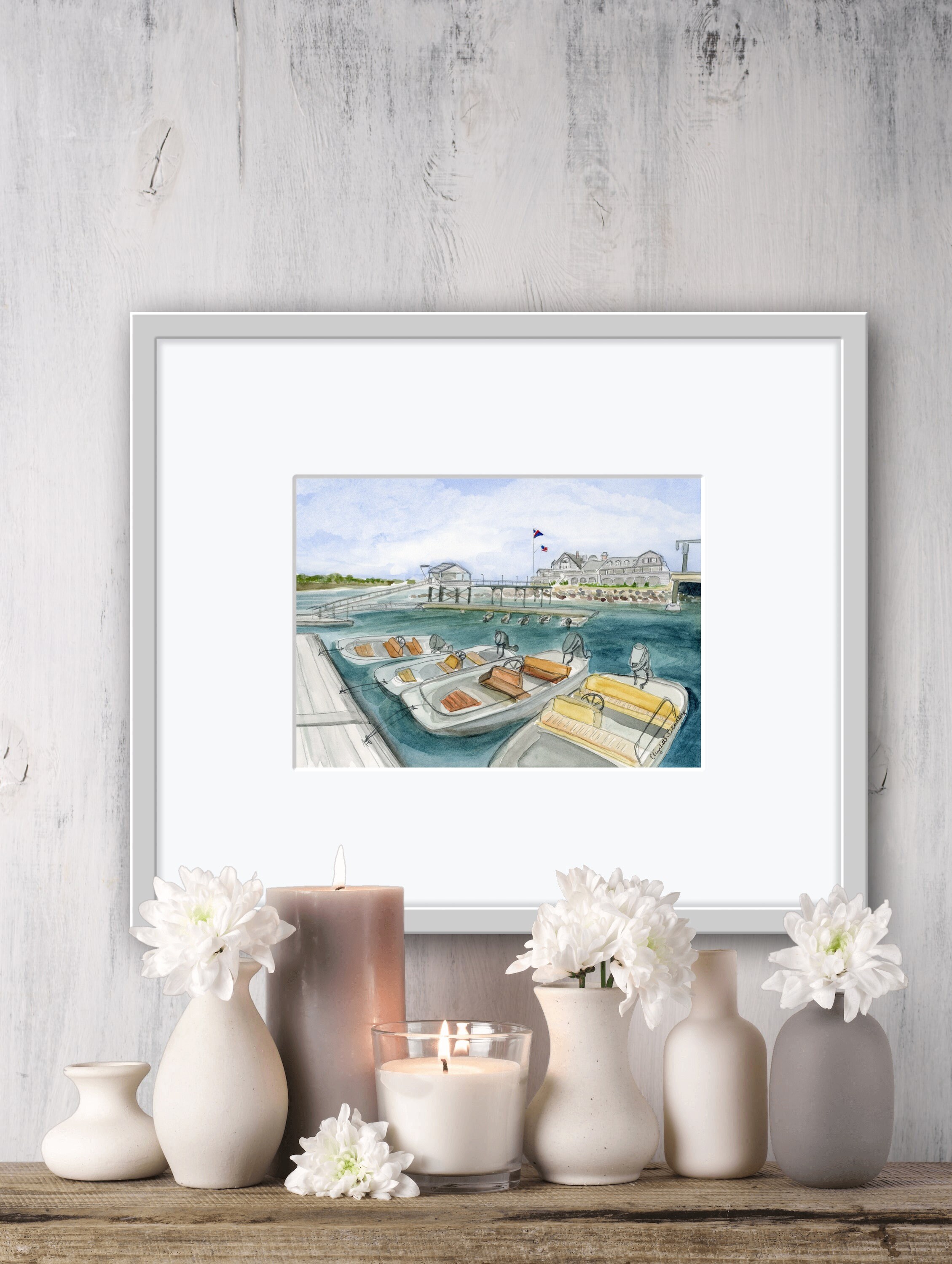 Docks in Front of Corinthian Yacht Club - Marblehead MA Giclee Print on ...
