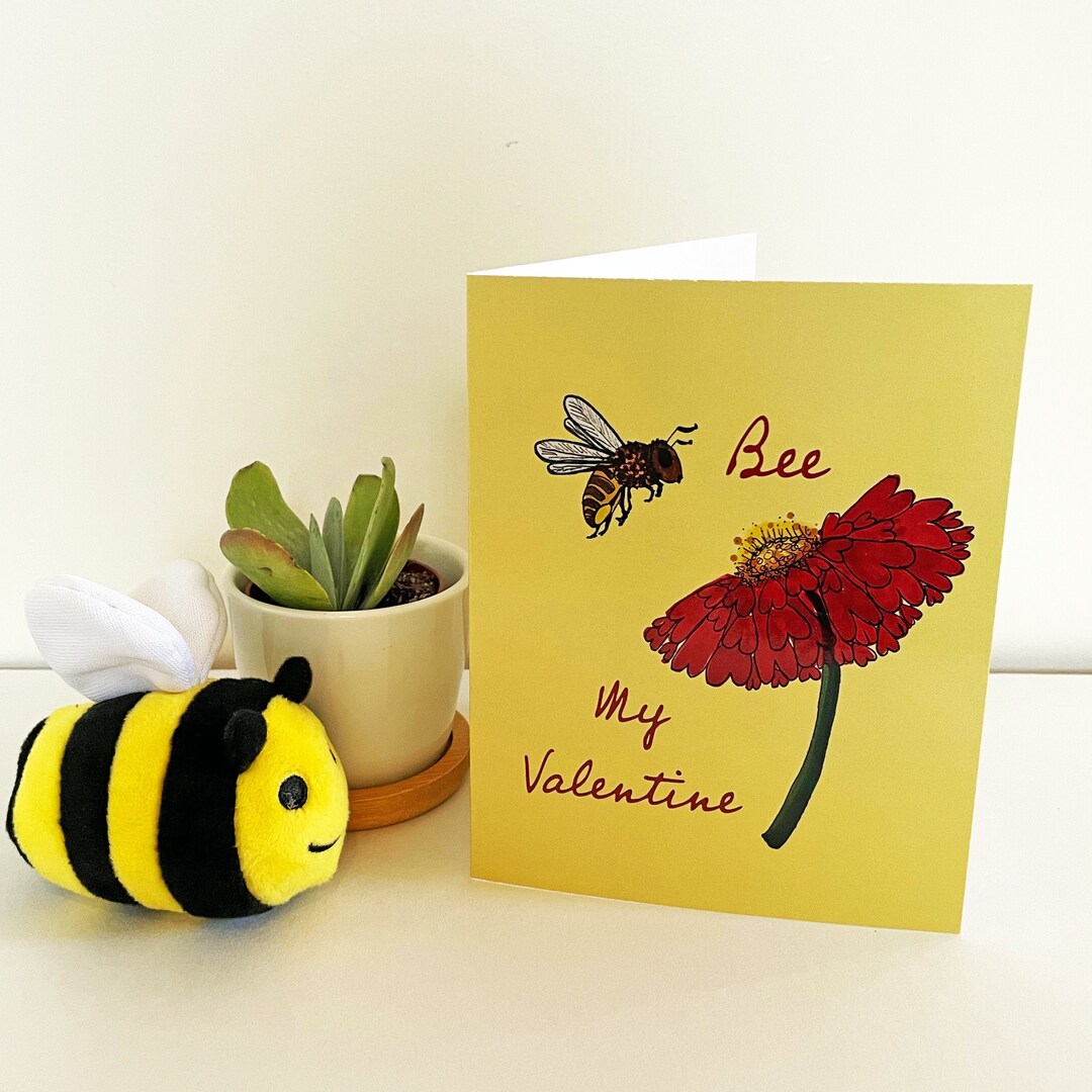 Bee My Valentine Card - Etsy
