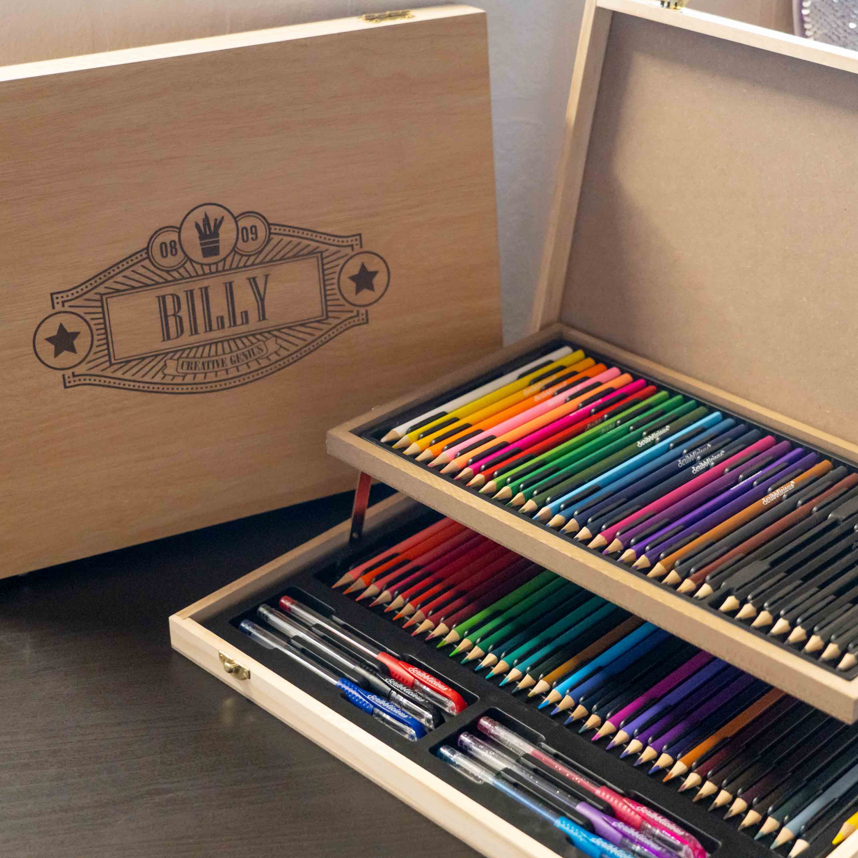 Personalised Wooden Art Box - Etsy UK