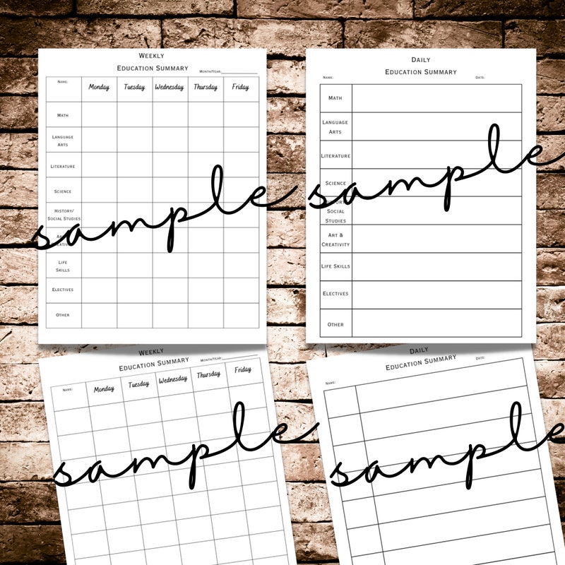 Homeschool Record Keeping Printable - Etsy