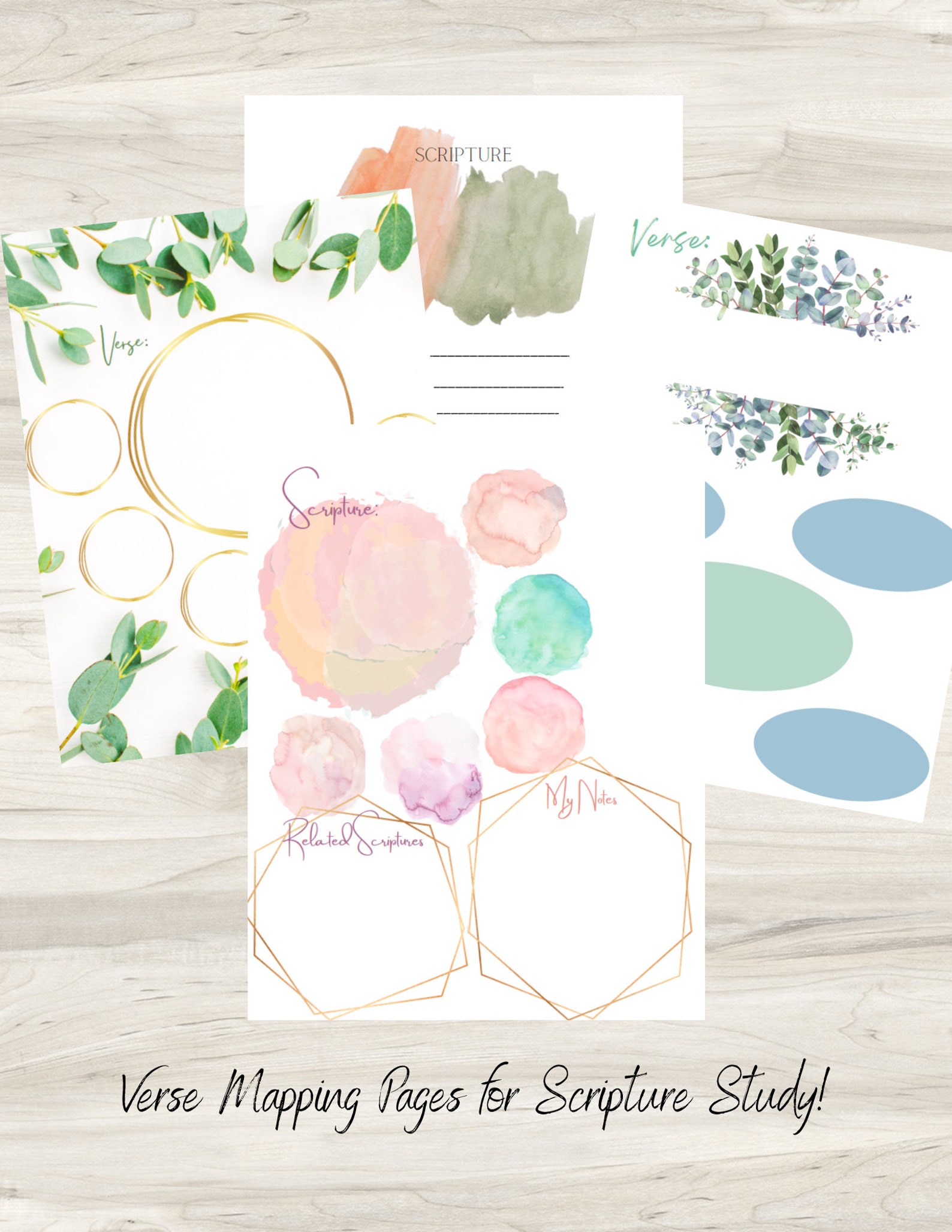 Printable Verse Mapping Pages- Scripture Study- Map Out Bible Verses ...