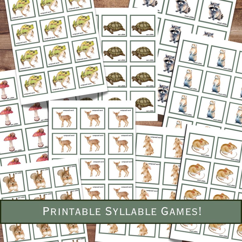 Printable Phonics Game | Syllables Game | Homeschool Printables ...