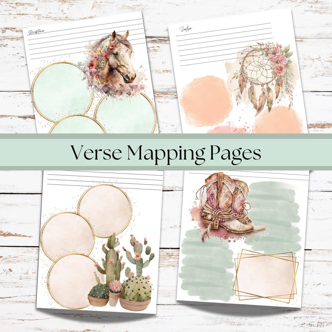 Verse Mapping | 4 Printable Bible Study Pages | Scripture Mapping ...