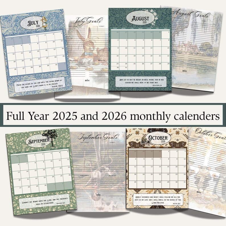 2025 2026 Printable Homeschool Planner | Vintage Storybook Theme | SO ...