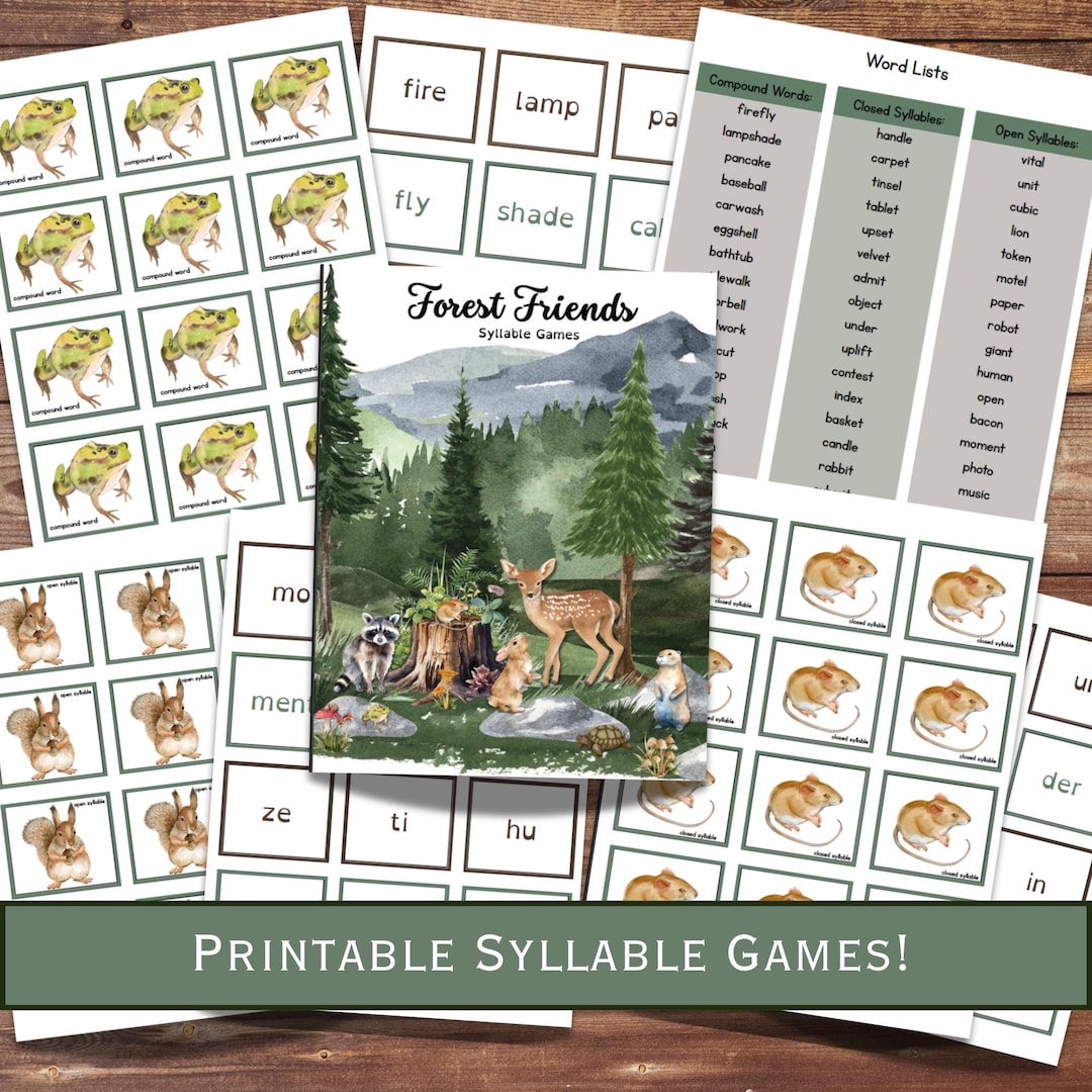 Printable Phonics Game | Syllables Game | Homeschool Printables ...