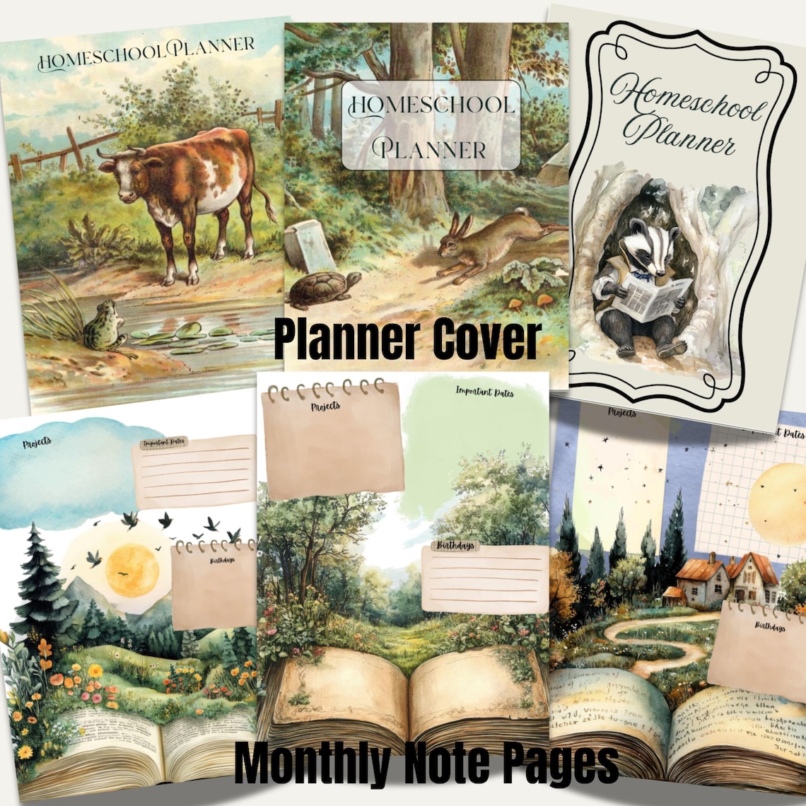 2025 2026 Printable Homeschool Planner | Vintage Storybook Theme | SO ...