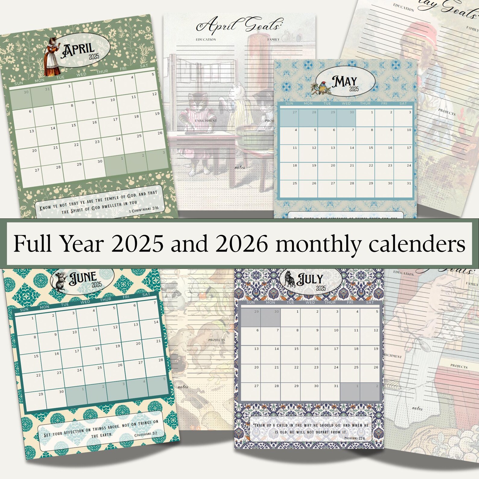 2025 2026 Printable Homeschool Planner | Vintage Storybook Theme | SO ...