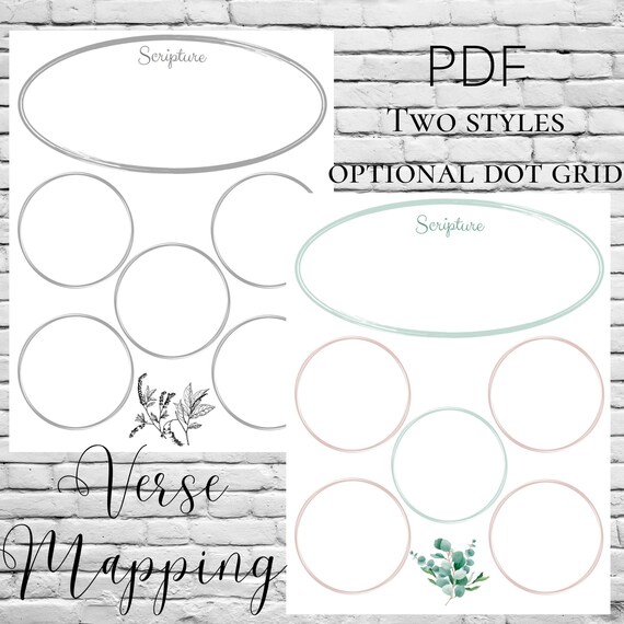 Printable Verse Mapping Pages Scripture Study Map Out Bible | Etsy