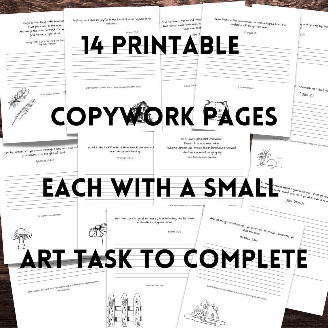 14 Printable Copywork Pages | Homeschool Copy Work | Scriptures ...
