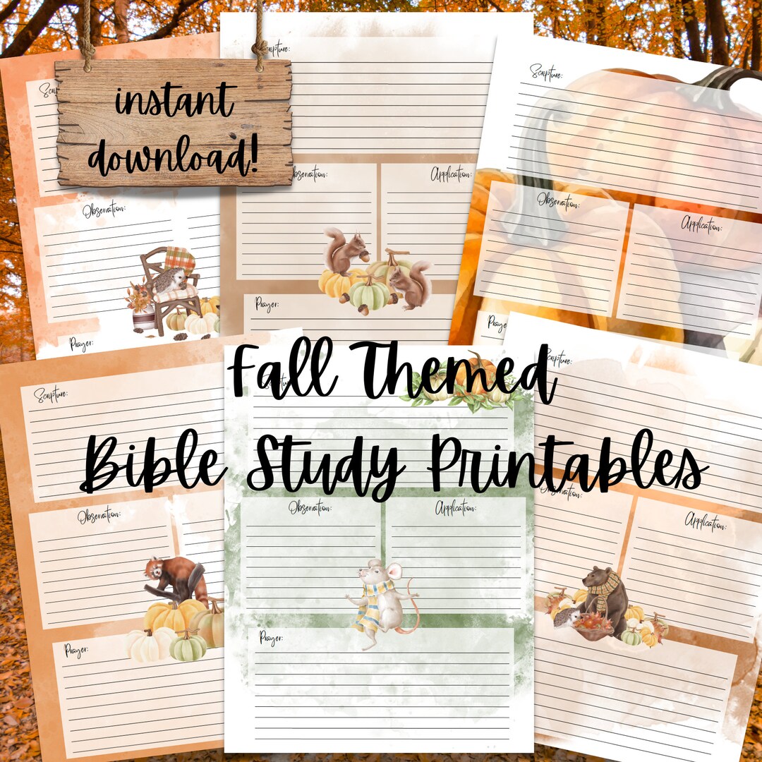 6 SOAP Bible Study Printable Pages |fall Themed | Scripture Studies ...