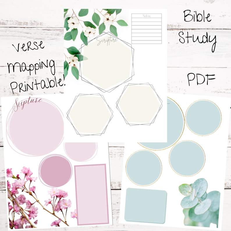 Printable Verse Mapping Pages- Scripture Study- Map Out Bible Verses ...