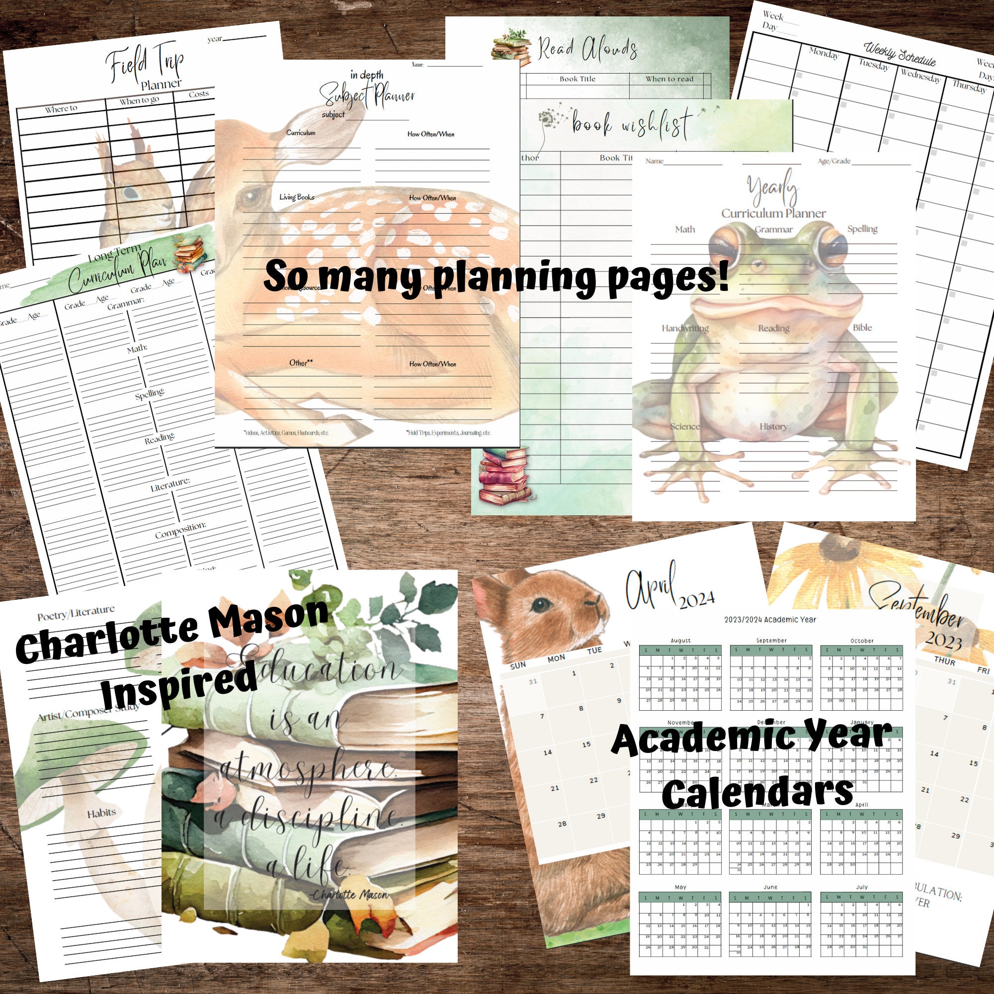 Homeschool Planner Charlotte Mason Inspired Nature Themed - Etsy