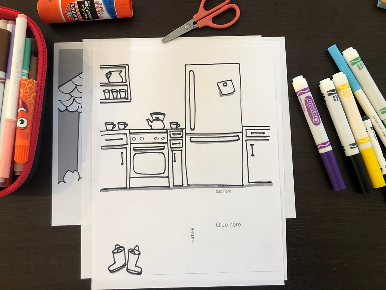 3D Folding Paper House Kids Activity Coloring and Building Booklet - Etsy