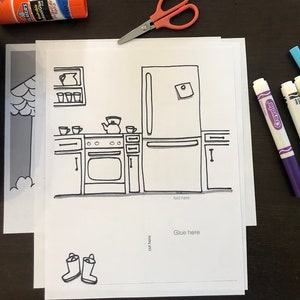 3D Folding Paper House Kids Activity Coloring and Building Booklet - Etsy