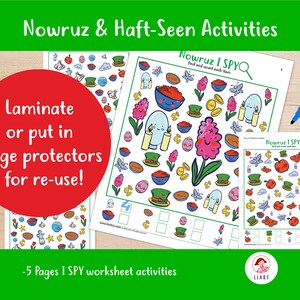 Nowruz Activities Pack (part 1 & 2) Bundle, I Spy Worksheets, Haft-seen ...