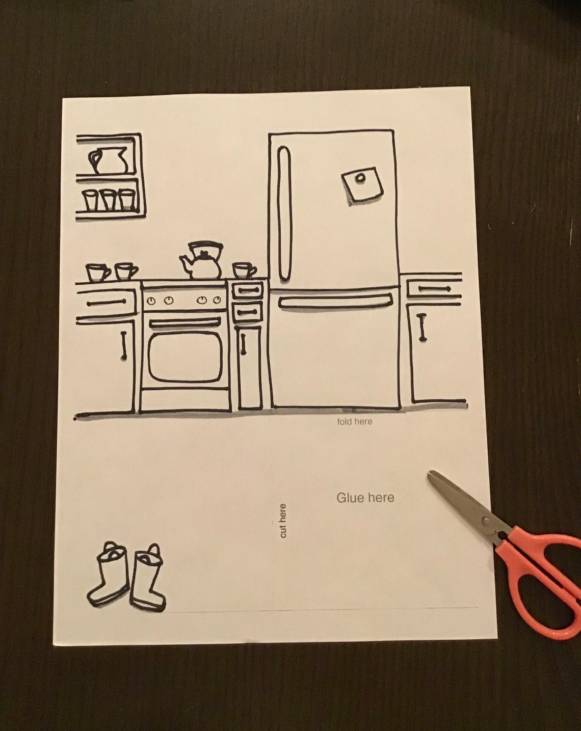 3D Folding Paper House Kids Activity Coloring and Building - Etsy