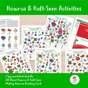 Nowruz Activities Pack (part 1 & 2) Bundle, I Spy Worksheets, Haft-seen ...