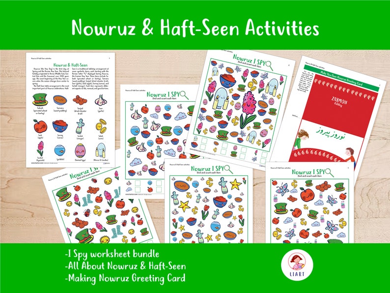 Nowruz Activities Pack (part 1 & 2) Bundle, I Spy Worksheets, Haft-seen ...