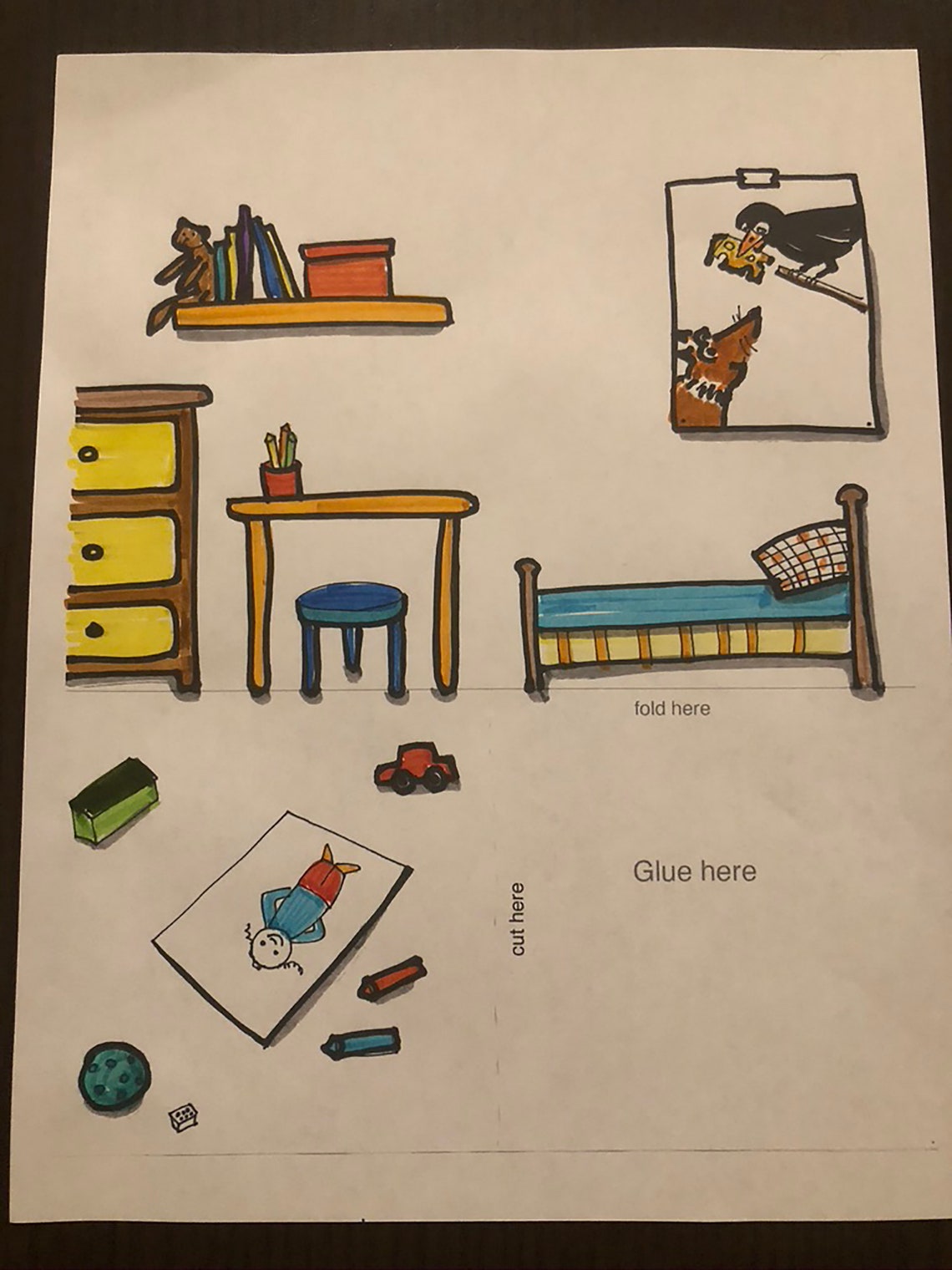 3D Folding Paper House Kids Activity Coloring and Building | Etsy