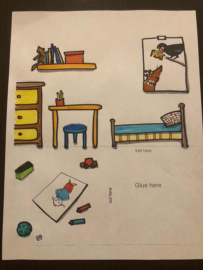 3D Folding Paper House Kids Activity Coloring and Building - Etsy