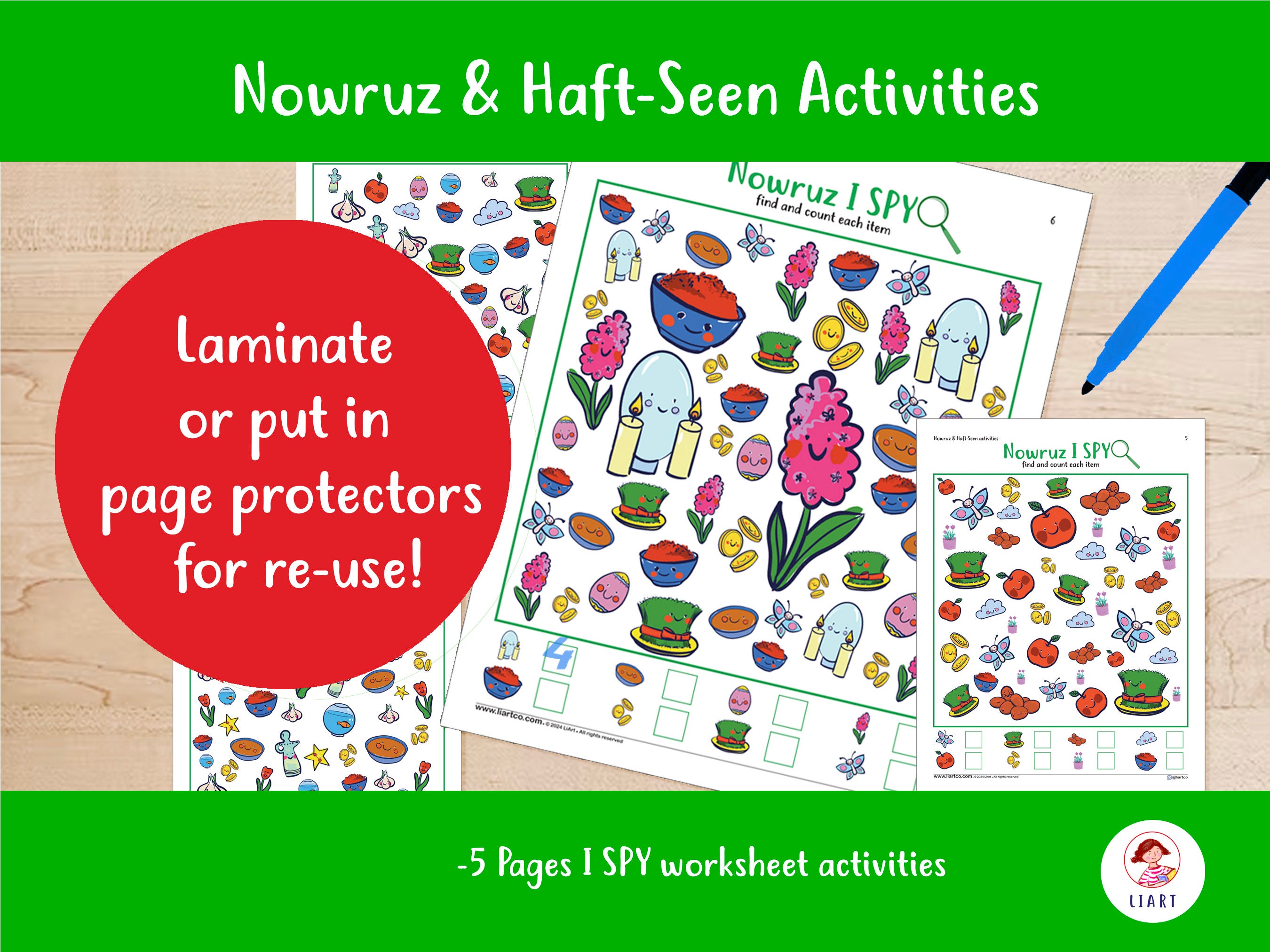 Nowruz & Haft-seen Activities, Nowruz Spring I Spy Worksheets, Haft ...