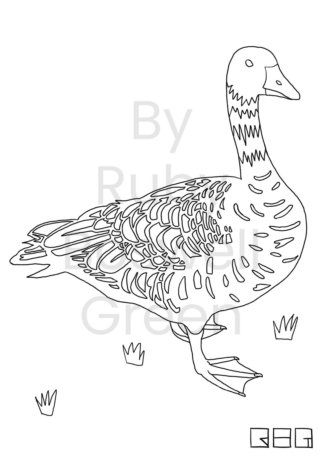 Goose Colouring Pages - Etsy