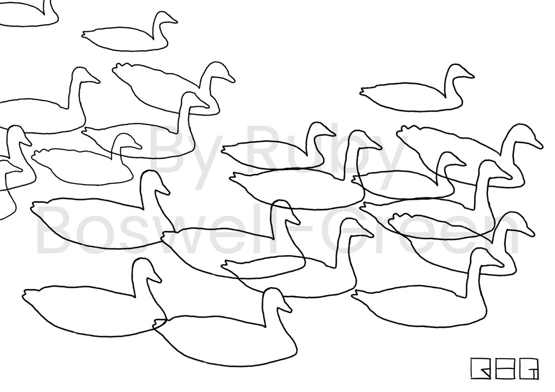 Goose Colouring Page 4 - Etsy