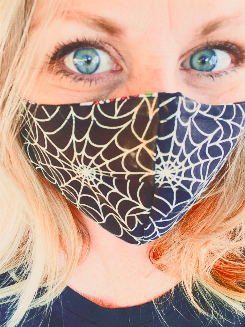 Halloween Themed Spider Web Face Mask | Etsy