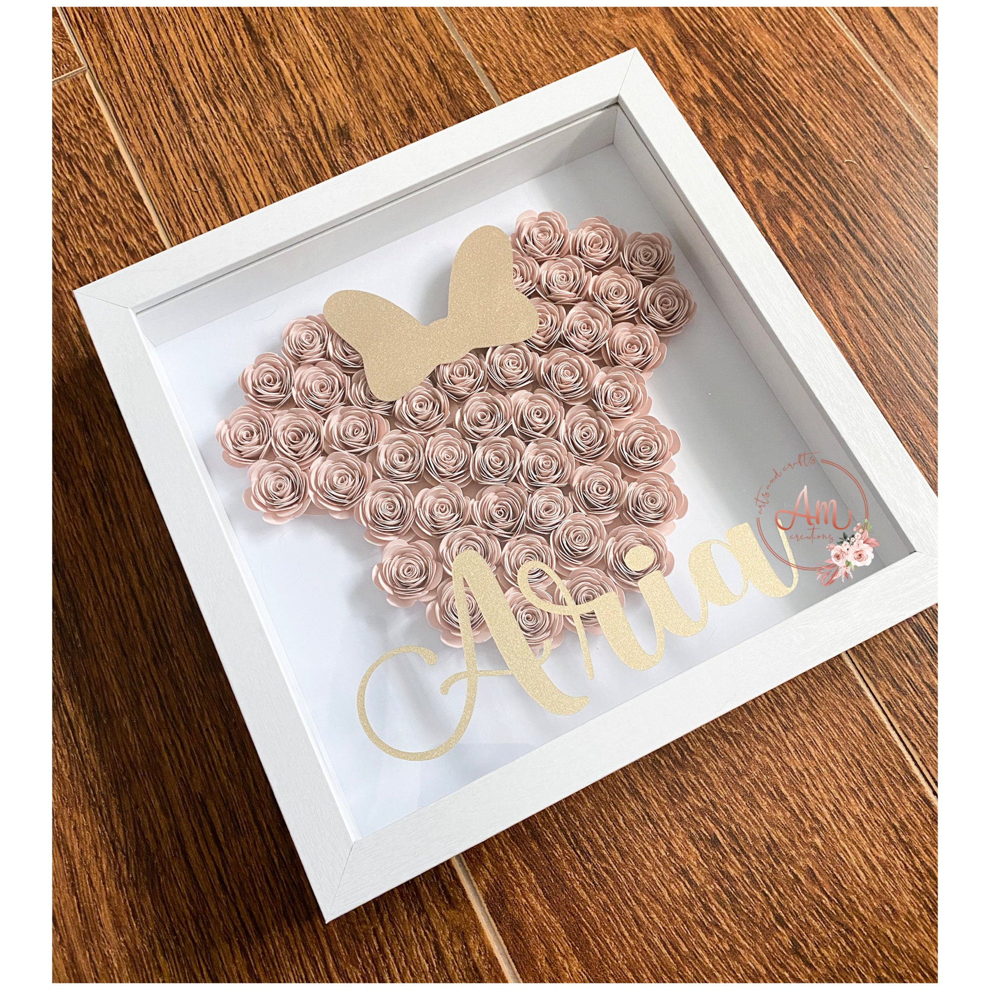Inspired Minnie Mouse Shadow Box 3D Flower Shadow Box - Etsy