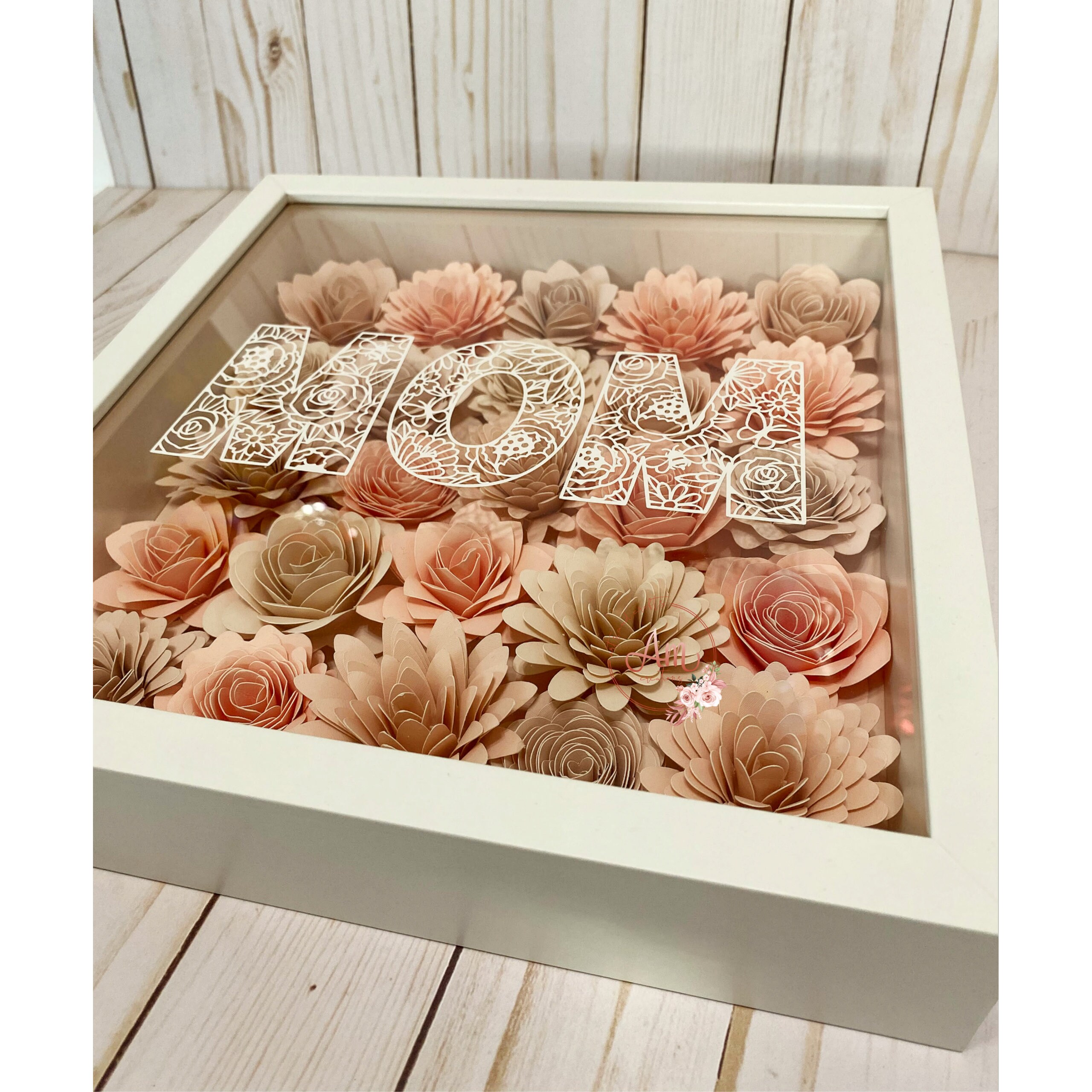 Mom Shadow Box Paper Flower Shadow Box Mothers Day Gift | Etsy